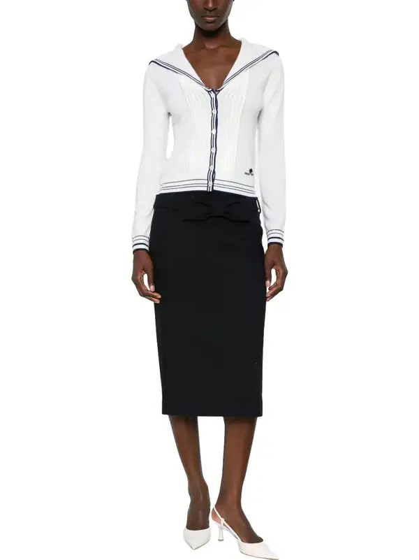 SHUSHU/TONG Sailor-collar Cardigan - White