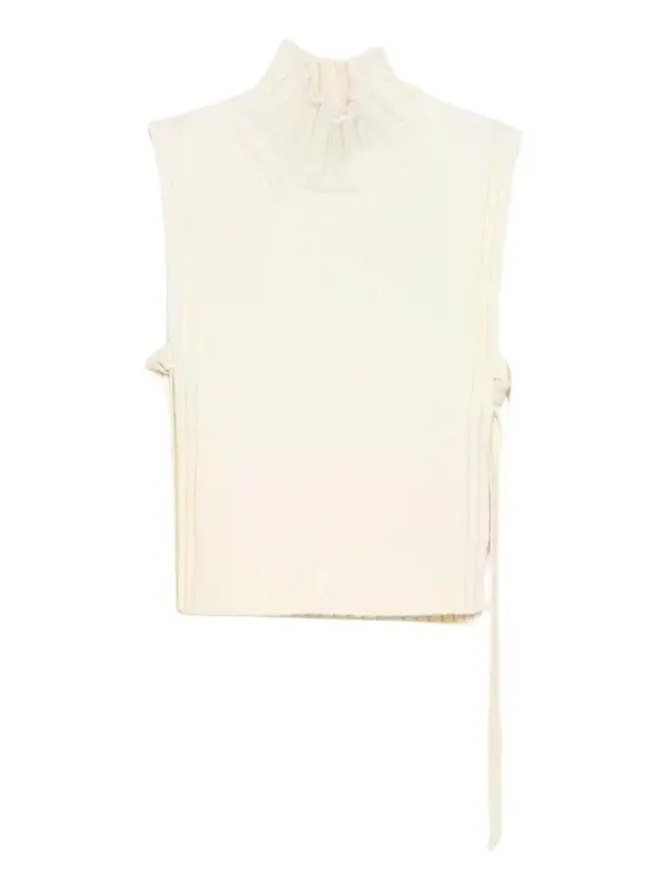 Soeur High-neck Side-tie Sweater - Neutrals