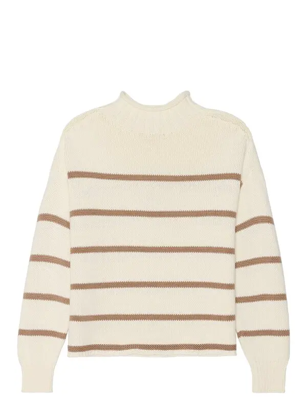 ELLSWORTH + IVEY Cornelia Mock Neck Sweater Ivory/warm - Brown