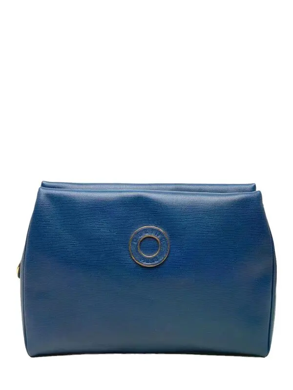 Celine 2013 Lizard Embossed Leather Clutch Shoulder Bag - Blue