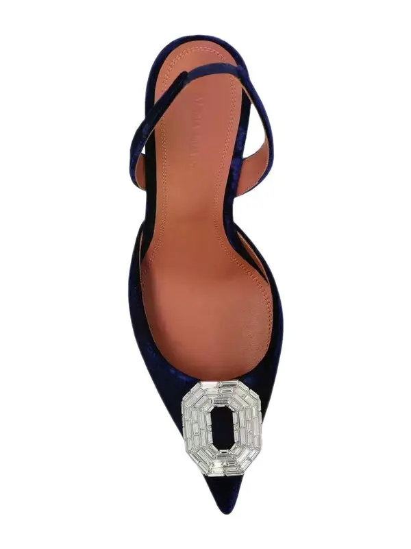 Amina Muaddi Camelia Crystal-embellished Pumps - Blue