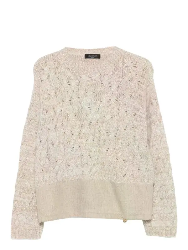 Fabiana Filippi Cable-knit Sequin-embellished Sweater - Neutrals