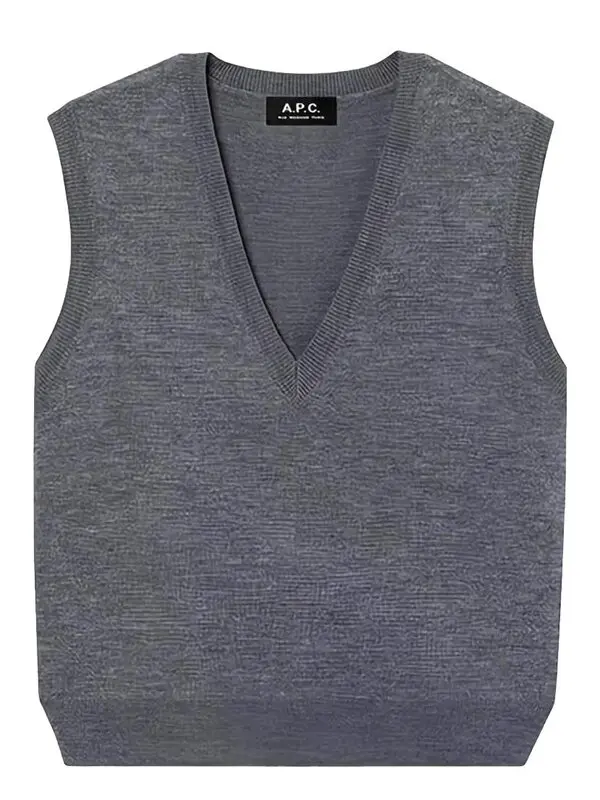A.p.c. V-neck Knitted Vest - Grey