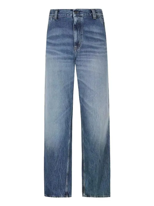Carhartt Work In Progress Single Knee Used-effect Jeans - Blue