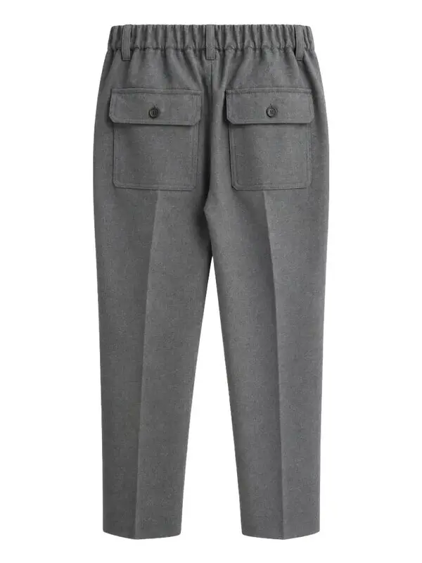 Max Mara Elasticated-waistband Tailored Trousers - Grey