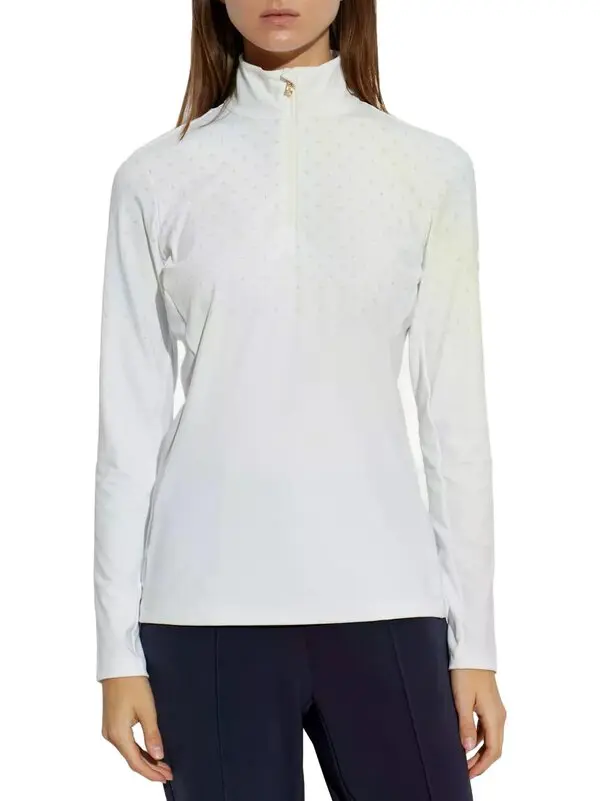Bogner Davina Star-print Half-zip Long-sleeve Top - White