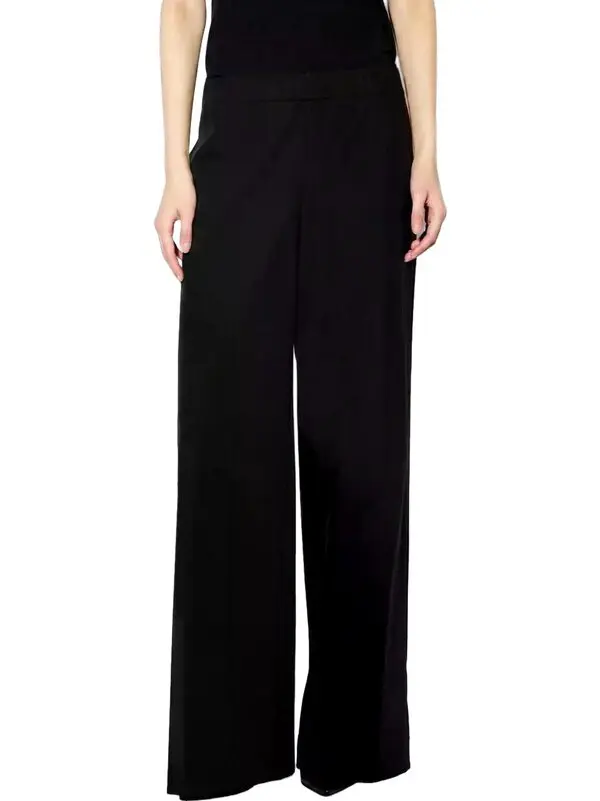 Liviana Conti Elasticated Wide-leg Trousers - Black