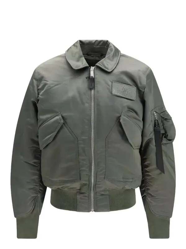 Alpha Industries Logo-patch Bomber Jacket - Green