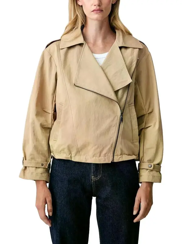 Dkny Off-centre Zip-fastening Jacket - Neutrals