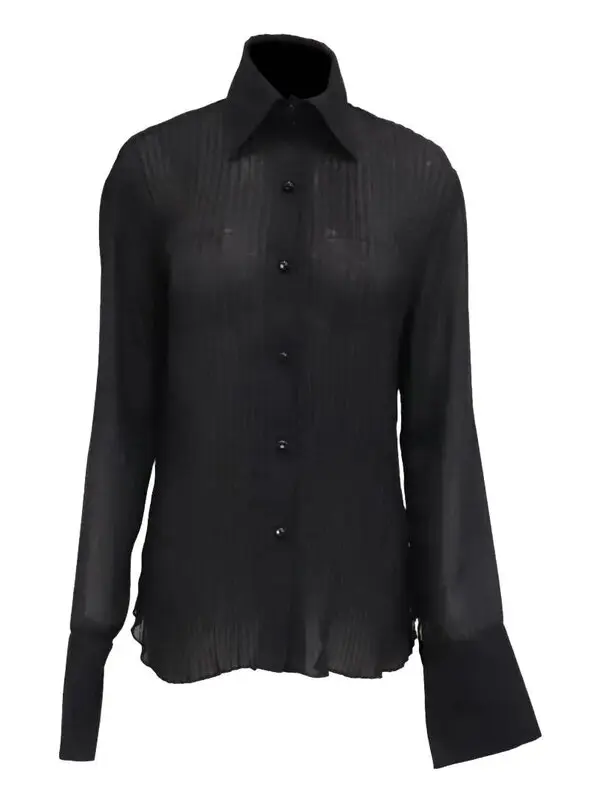 Dolce & Gabbana Sheer Collared Blouse - Black