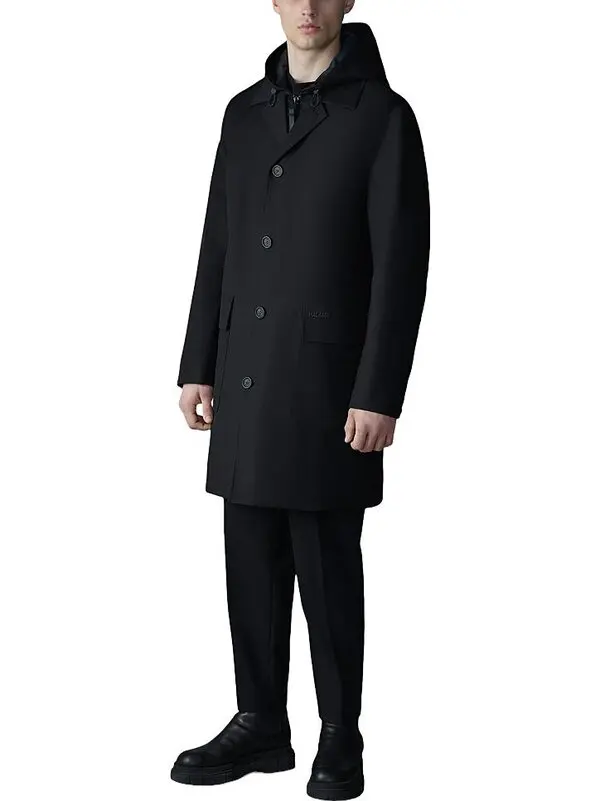 Mackage Mathias 3-in-1 Balmacaan Coat With Removable Down Liner - Black