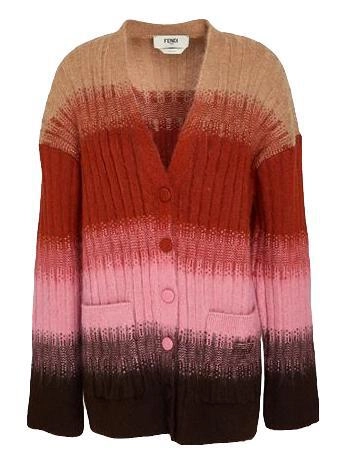 Fendi Cardigan Size Mohair Wool, Wool, Polyamide, Cashmere, Elastane - Camel