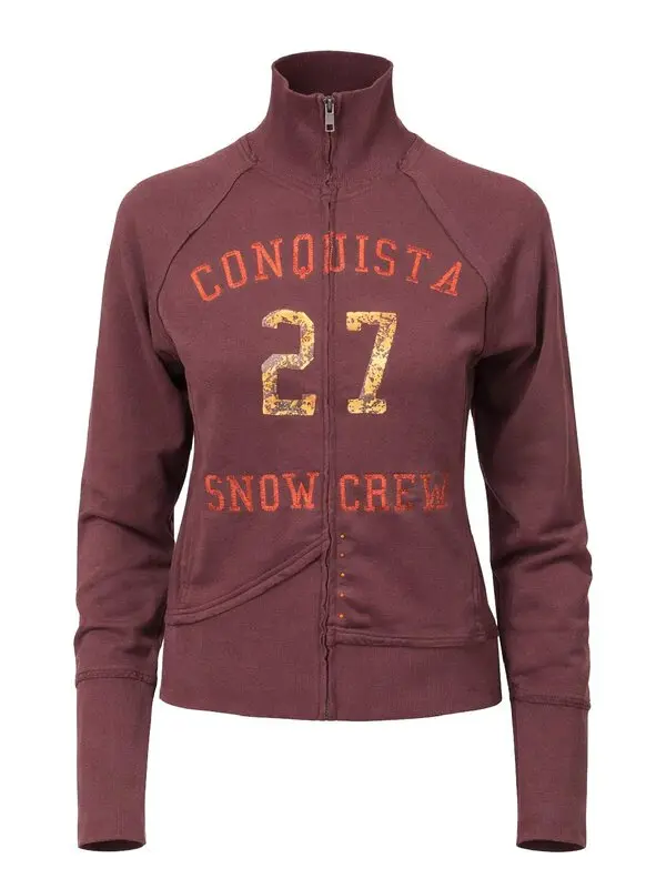 CONQUISTA Snow Crew Zip-up Top - Red