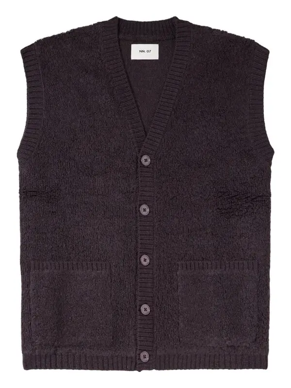 Nn07 60064 Wool-terry Fleece Gilet - Gray