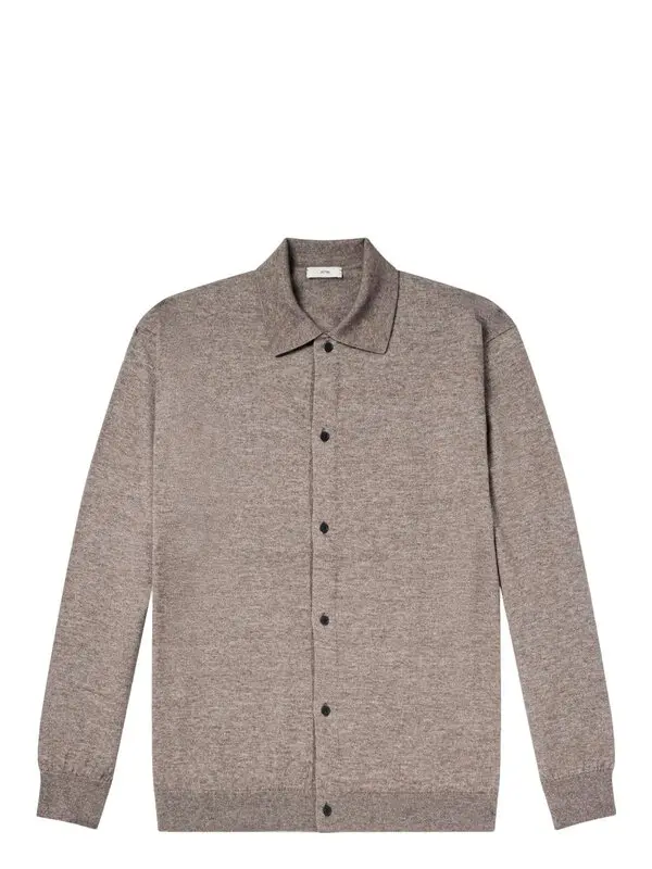 ATON Cotton And Yak Wool-blend Cardigan - Brown