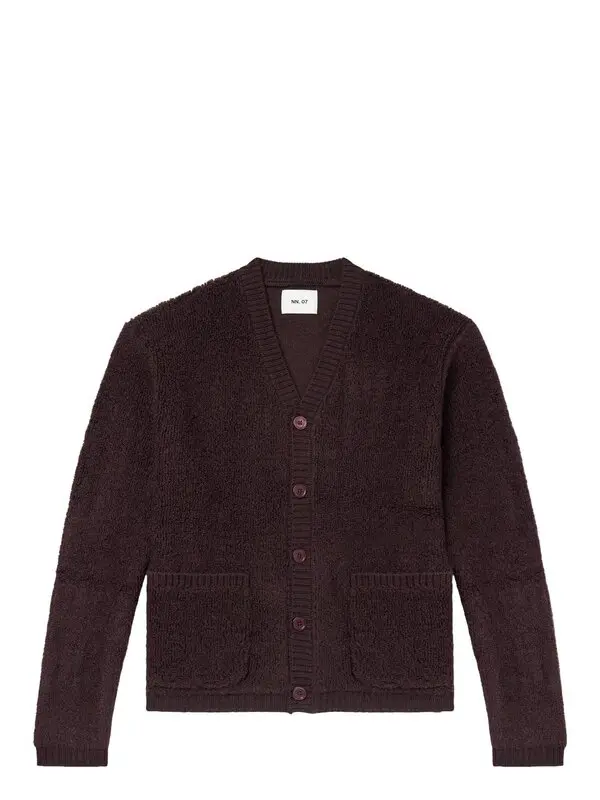 Nn07 60064 Wool-terry Fleece Cardigan - Brown