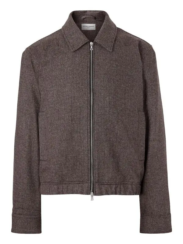 Officine Générale Marlino Houndstooth Virgin Wool Overshirt - Brown