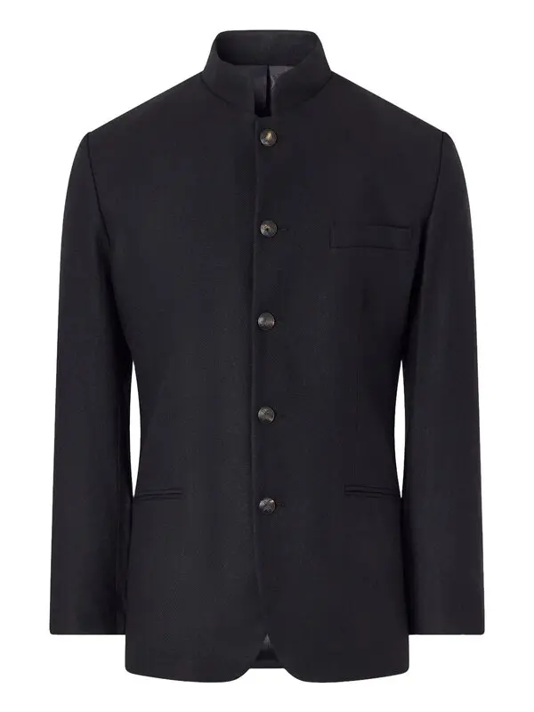 FAVOURBROOK Nehru Recycled Cashmere-twill Blazer - Black