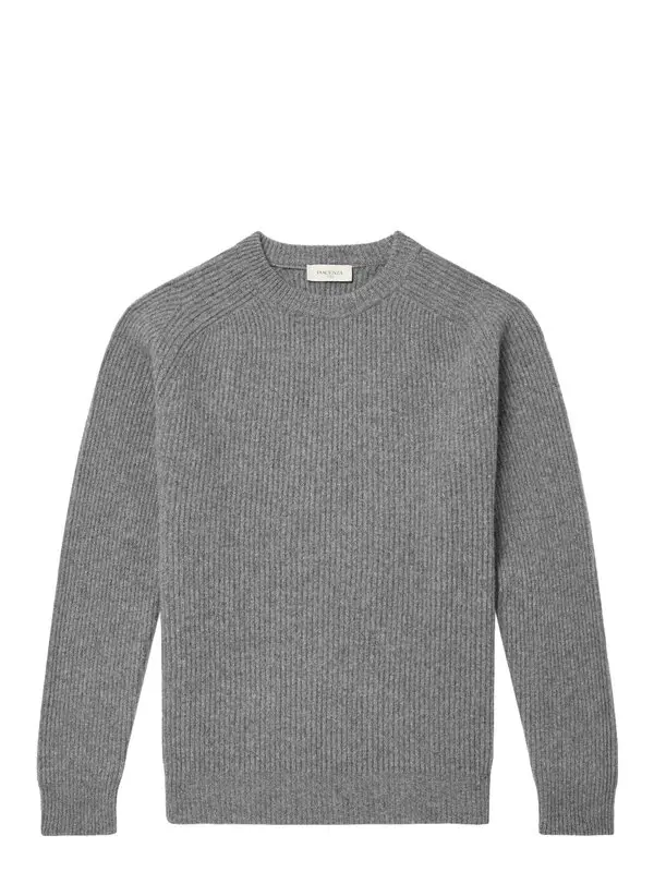 PIACENZA CASHMERE 1733 Ribbed Wool And Cashmere-blend Sweater - Gray