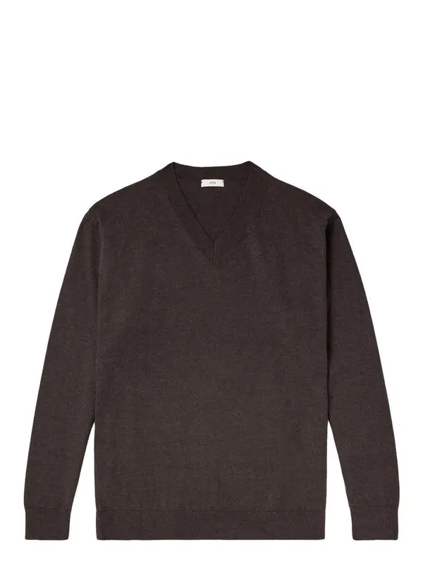 ATON Cotton And Yak-blend Sweater - Brown