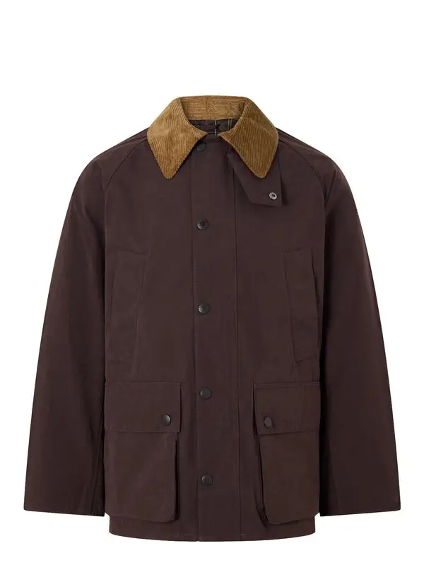 Barbour Bedale Corduroy-trimmed Waxed Woven Jacket - Brown