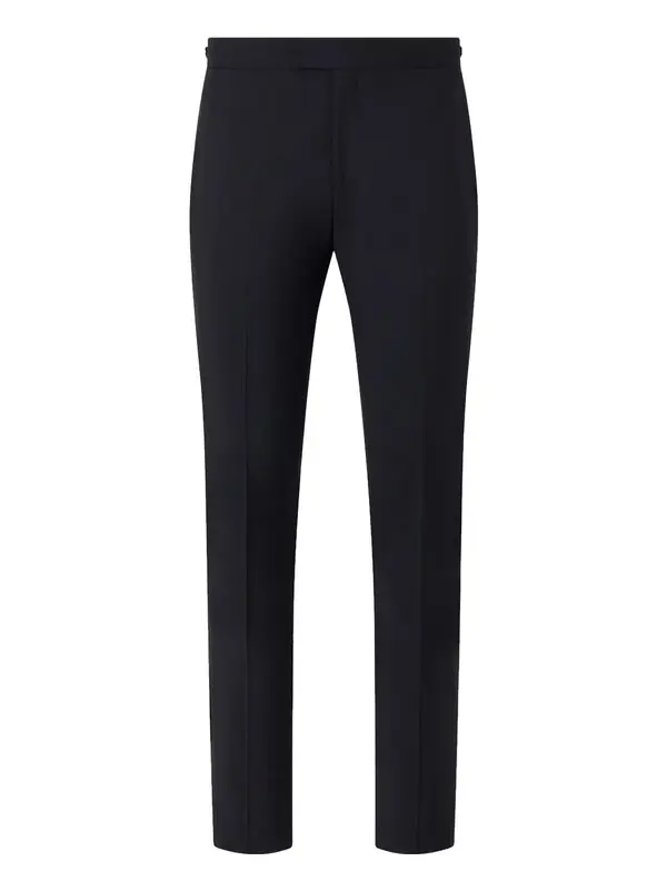 Paul Smith Straight-leg Satin-trimmed Wool And Mohair-blend Tuxedo Trousers - Black