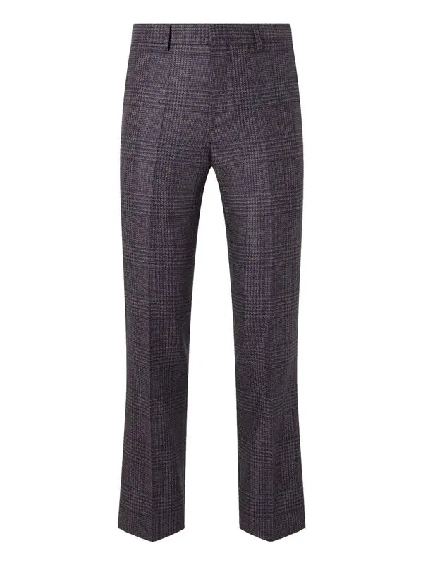 Paul Smith Brierley Slim-fit Houndstooth Wool And Silk-blend Trousers - Blue