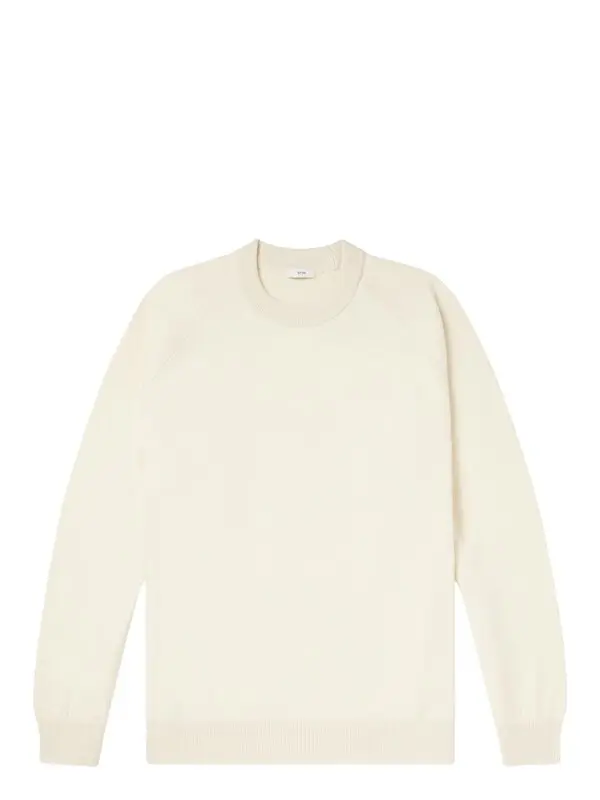 ATON Cotton And Wool-blend Sweater - Neutrals