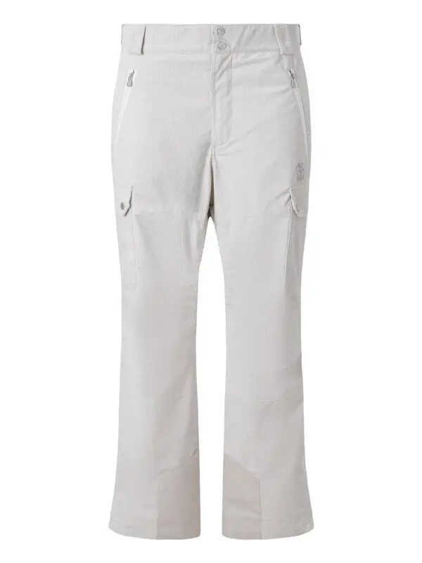 Brunello Cucinelli Straight-leg Logo-embroidered Cotton-corduroy Ski Pants - Neutrals