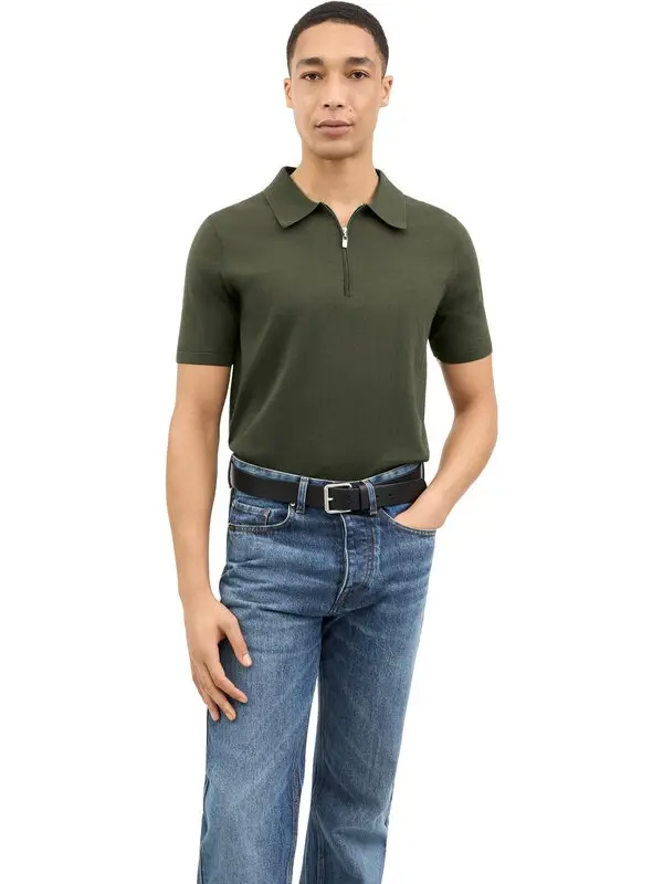 Tiger Of Sweden Orbit Half-zip Polo Shirt - Mud