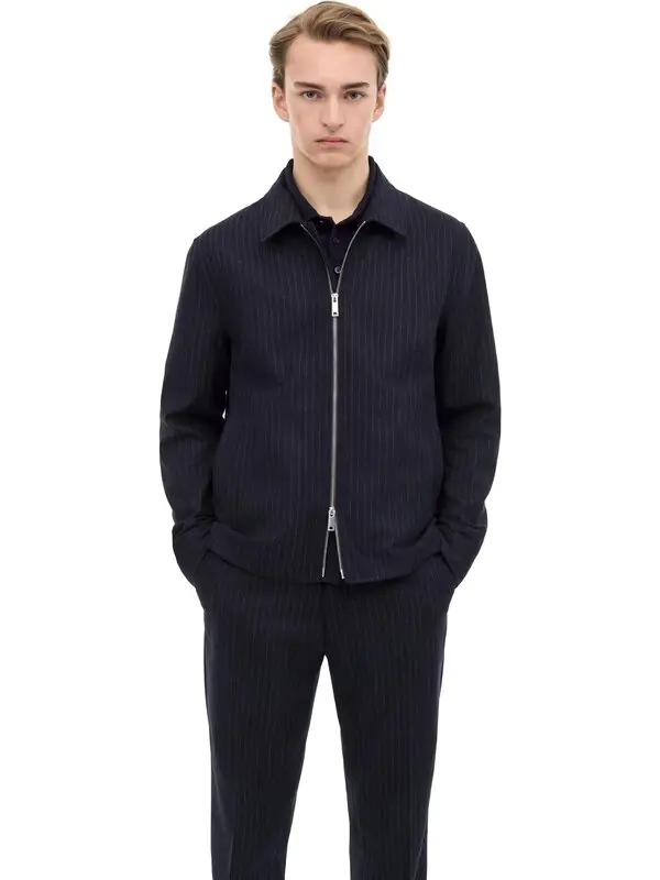 Tiger Of Sweden Barnaby C Pinstripe Shirt Jacket - Blue Function