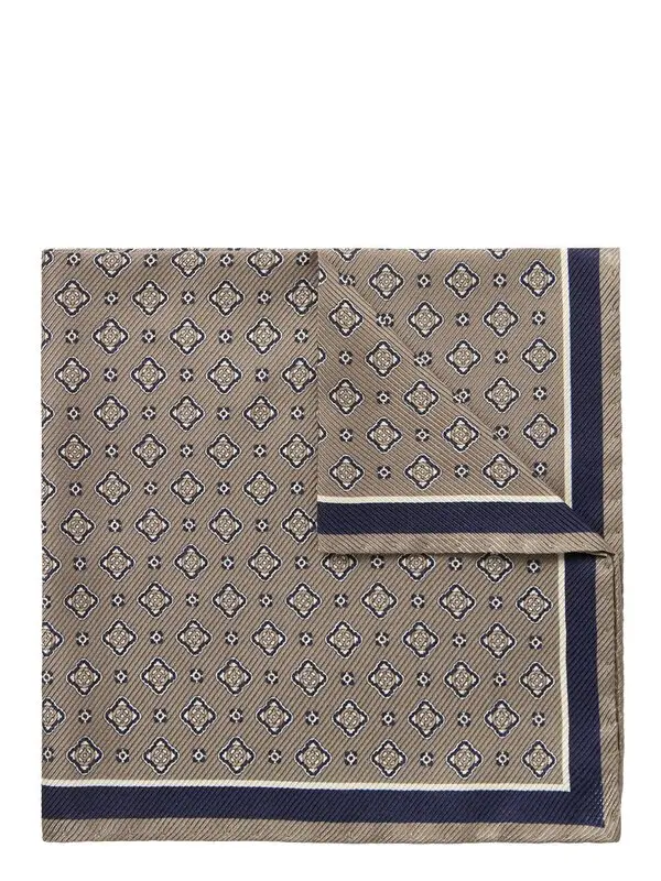 Tiger Of Sweden Quadra Printed Silk Handkerchief - Clay