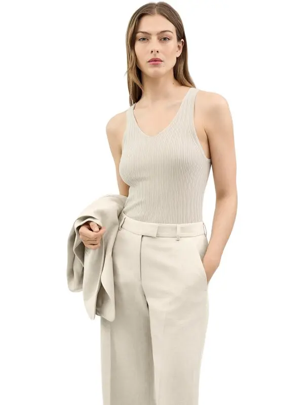 Tiger Of Sweden Colette Knitted Ribbed Tank - Eggshell