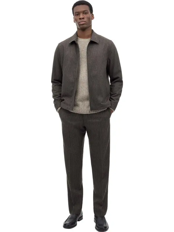 Tiger Of Sweden Tense A Pinstripe Wool Trousers - Mud