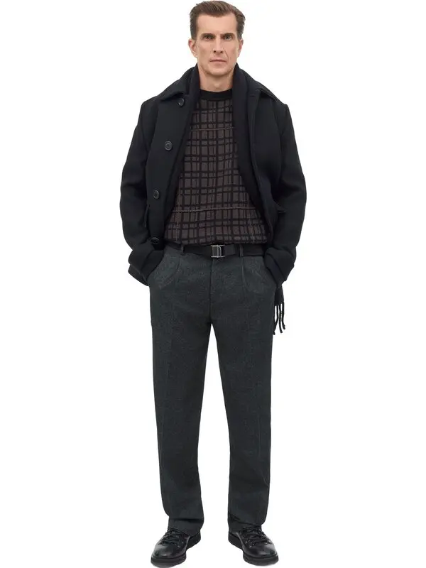 Tiger Of Sweden Todne Brushed Wool Trousers - Jet Grey
