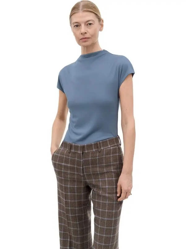 Tiger Of Sweden Alitta Slim Cap-sleeve Top - Blue Grey