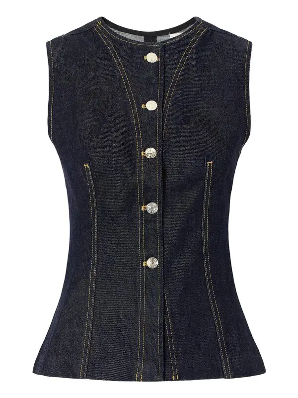 FRAME The Form Denim Vest - Blue