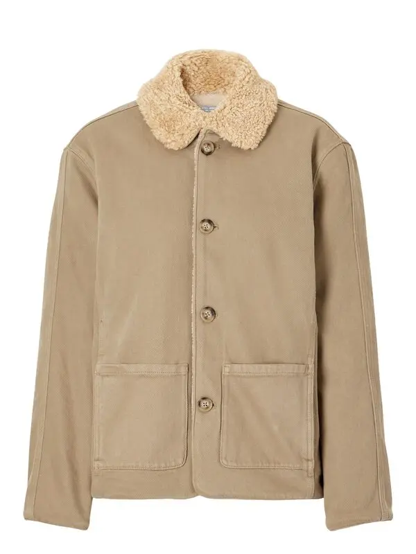 Still Here Townes Reversible Plush And Denim Jacket - Brown