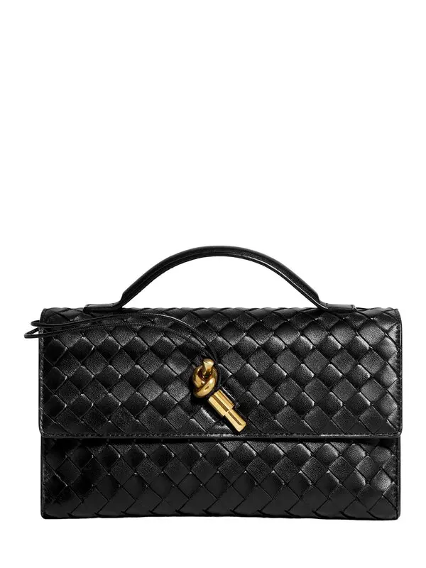 Bottega Veneta Leather Andiamo Top-handle Bag - Black