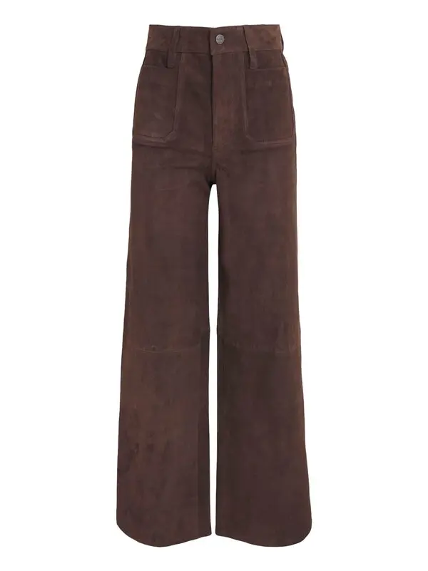 FRAME Suede Le Slim Palazzo High-rise Wide-leg Jeans - Brown