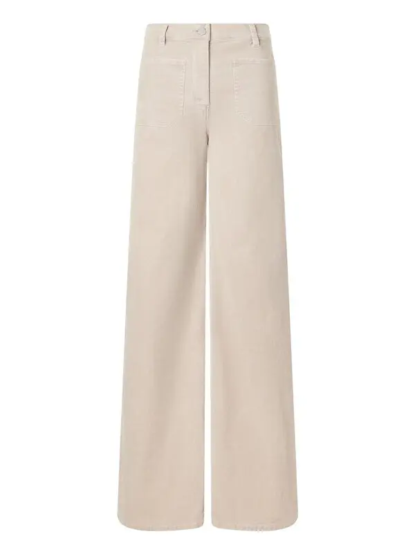 NILI LOTAN Florence Cotton-blend Corduroy Flared Pants - Neutrals