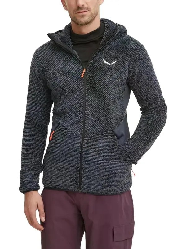 SALEWA Fleece-textured Hooded Jacket - Grey