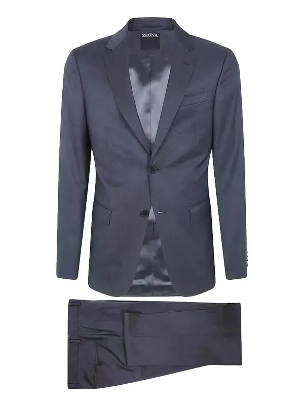 Zegna Single-breasted Wool Suit - Grey