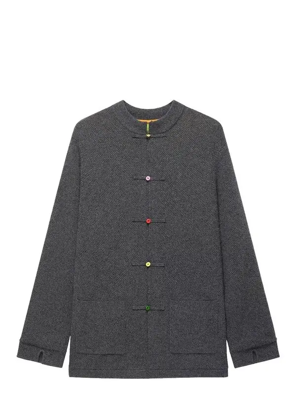 Shanghai Tang Lucky Egg Tang Cashmere Cardigan - Grey