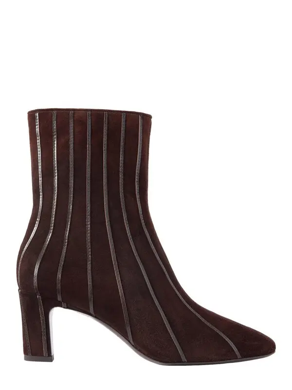 HERBERT LEVINE A Fine Line 65 Leather-trimmed Suede Ankle Boots - Brown