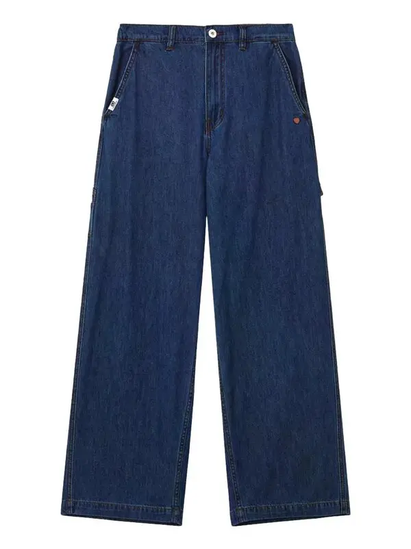 CHOCOOLATE Logo-print Wide-leg Jeans - Blue