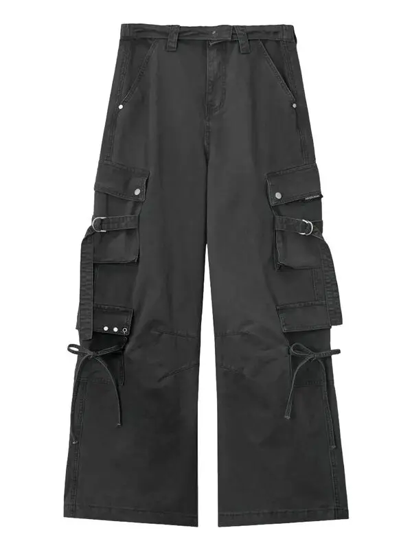 MUSIUM DIV. Multi-pocket Wide-leg Cargo Pants - Black