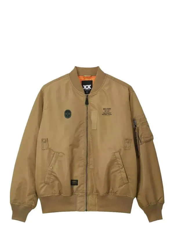 FINGERCROXX Logo-print Bomber Jacket - Neutrals