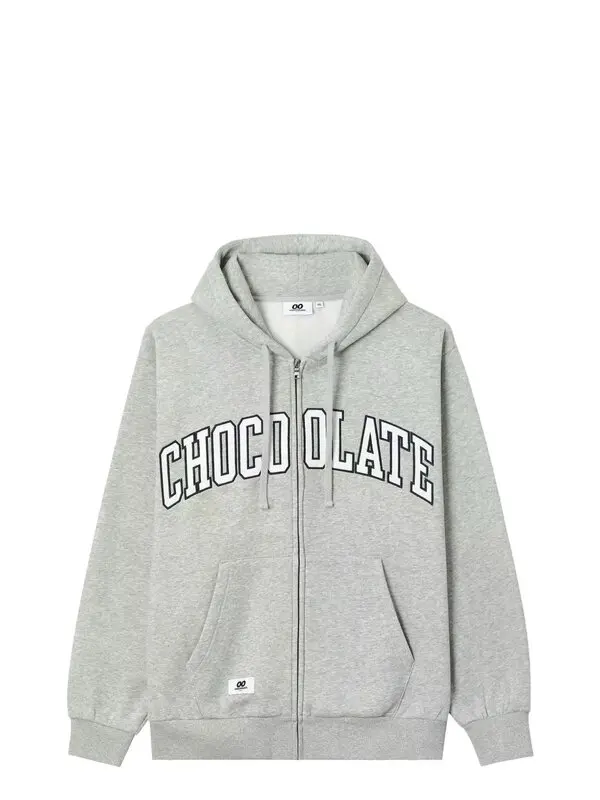 CHOCOOLATE Logo-appliqué Zip-up Hoodie - Grey