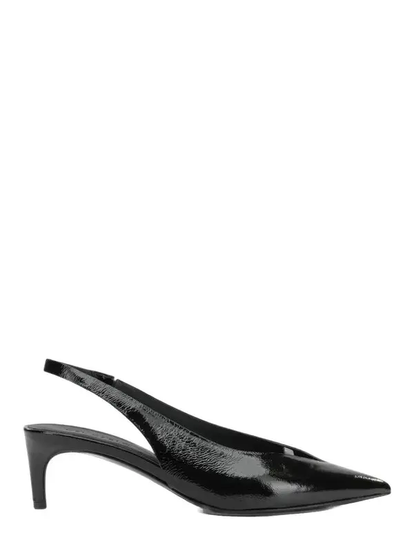 DEL CARLO Paris 12103 Patent-finish Slingback Pumps - Black